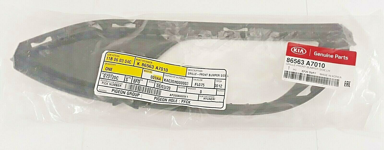 86563A7010+Genuine+Hyundai+%2F+KIA+Grille-fr+Bumper+Sid for sale online ...