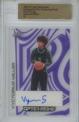 2022 Leaf OptiChrome Proof Clear Purple Vyctorius Miller 1/1 RC Auto ...
