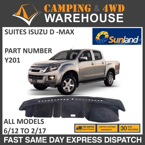 Sunland DashMat Dash Mat Cover Black Isuzu D-Max July 2012 to Feb 17 ...