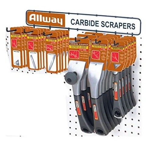 ALLWAY TOOLS CBSM6 Soft Grip Carbide Scraper Merchandiser (30 piece per ...