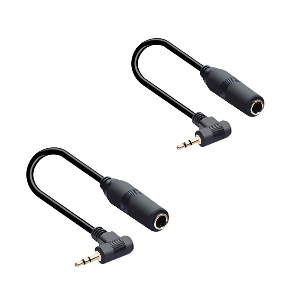 6.35mm 1/4" Male to 3.5mm 1/8" Female Right Angle Male Stereo Jack ...