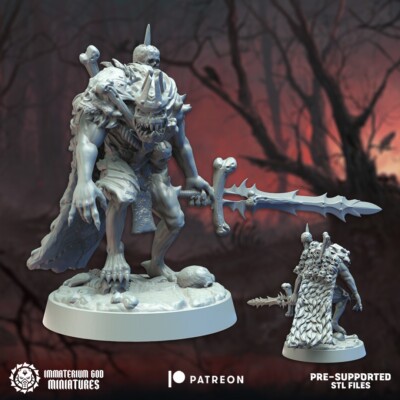 1 Cannibal King, Immaterium God, Grimdark Ghoul King Fantasy Miniature ...