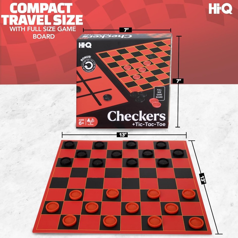 Checkers -- Classic Game with Folding Board and Interlocking Checkers ...