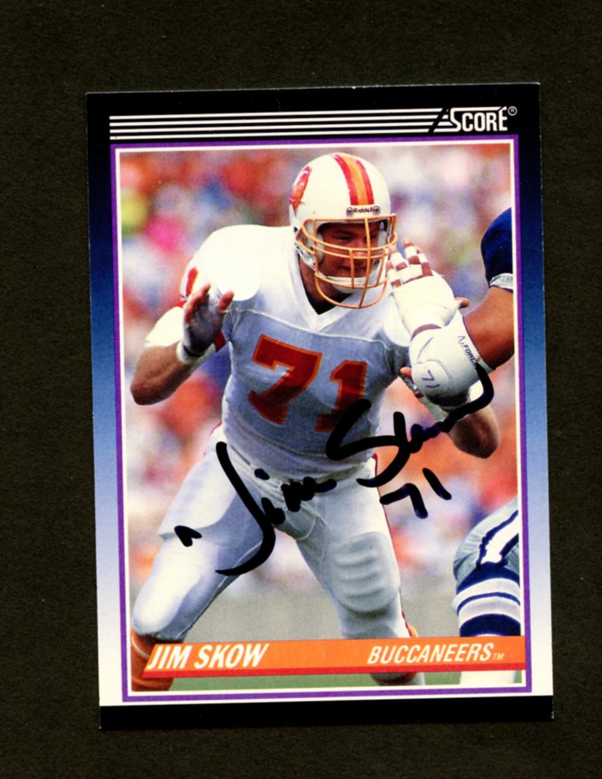 1990 Score Traded Jim Skow #53T Autographed Card ~ Tampa Bay Buccaneers ...