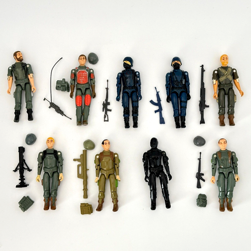 1982 GI Joe Figure LOT of NINE (9) V1 STRAIGHT ARM FIGURES ...