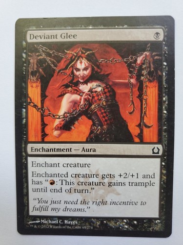 MTG Magic The Gathering Card Deviant Glee Enchantment Aura Red Return ...