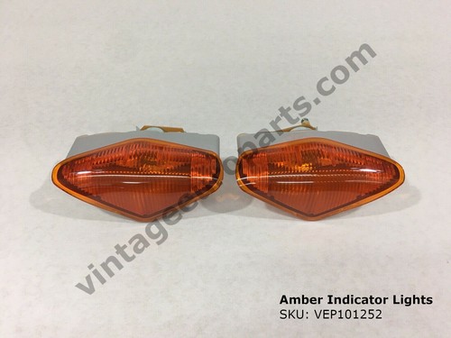 Amber 2x Indicator Lights fit Mercedes 220SE 280SE 3.5 Coupe W111 W108 ...