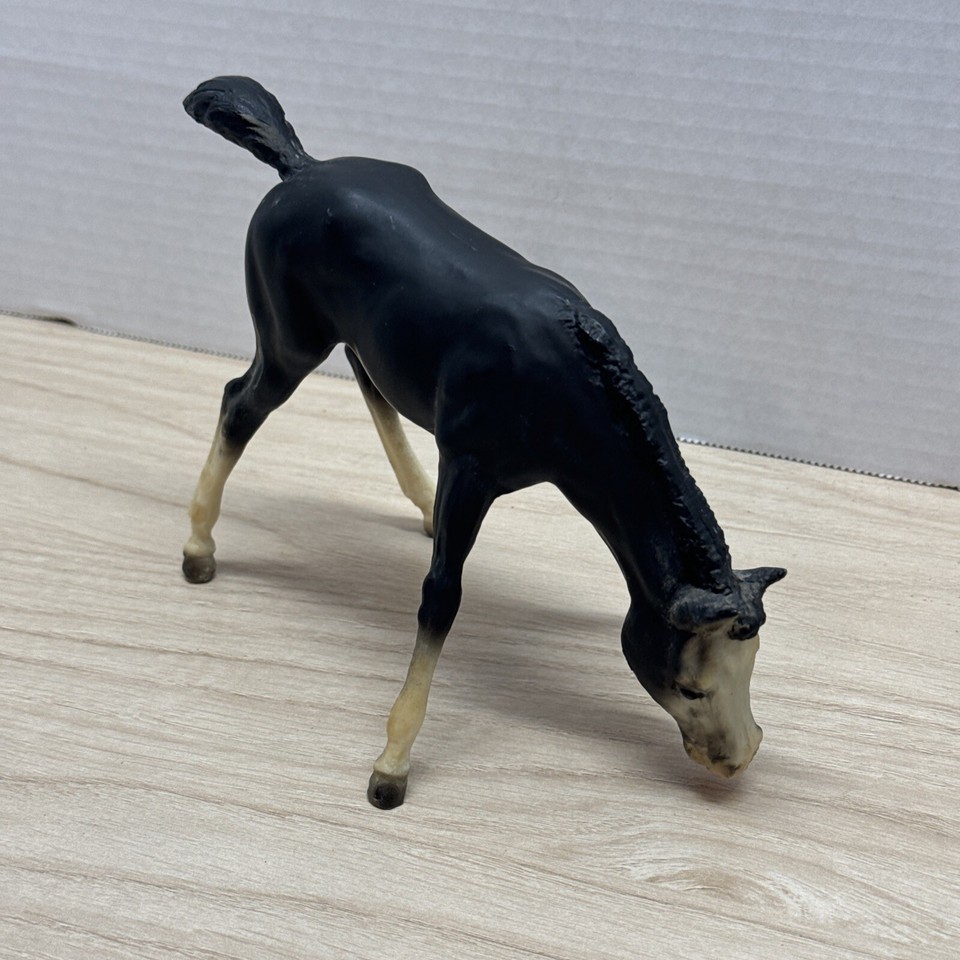 Vintage Breyer Horse #152 Bows Grazing Foal 1960s Black w/ Bald Face ...