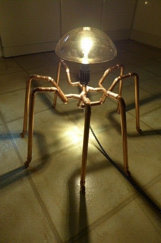 Copper spider lamp design handmade home cottage barn pub club loft ...