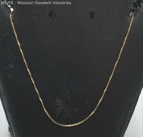 18" 18K Yellow Gold Box Chain Link Necklace - 1.08 Grams | eBay