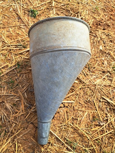 Vintage Large Galvanized Farm Industrial Funnel | eBay
