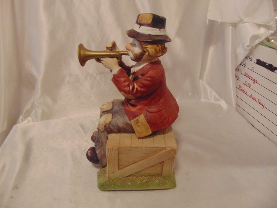 Hobo Willie Clown Trumpet Playing 11" Figurine Melody in Motion When ...