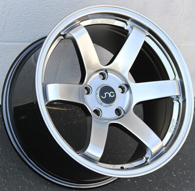 SET(4) JNC WHEELS STAGGERED JNC014 18x8.5/9.5 5x114.3 35/30 HYPER BLACK ...