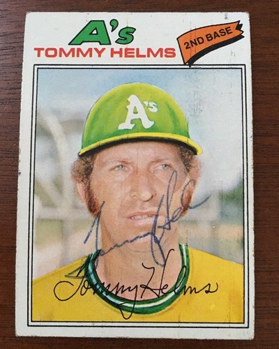 TOMMY HELMS 1976 TOPPS AUTOGRAPHED SIGNED AUTO BASEBALL CARD 402 ...