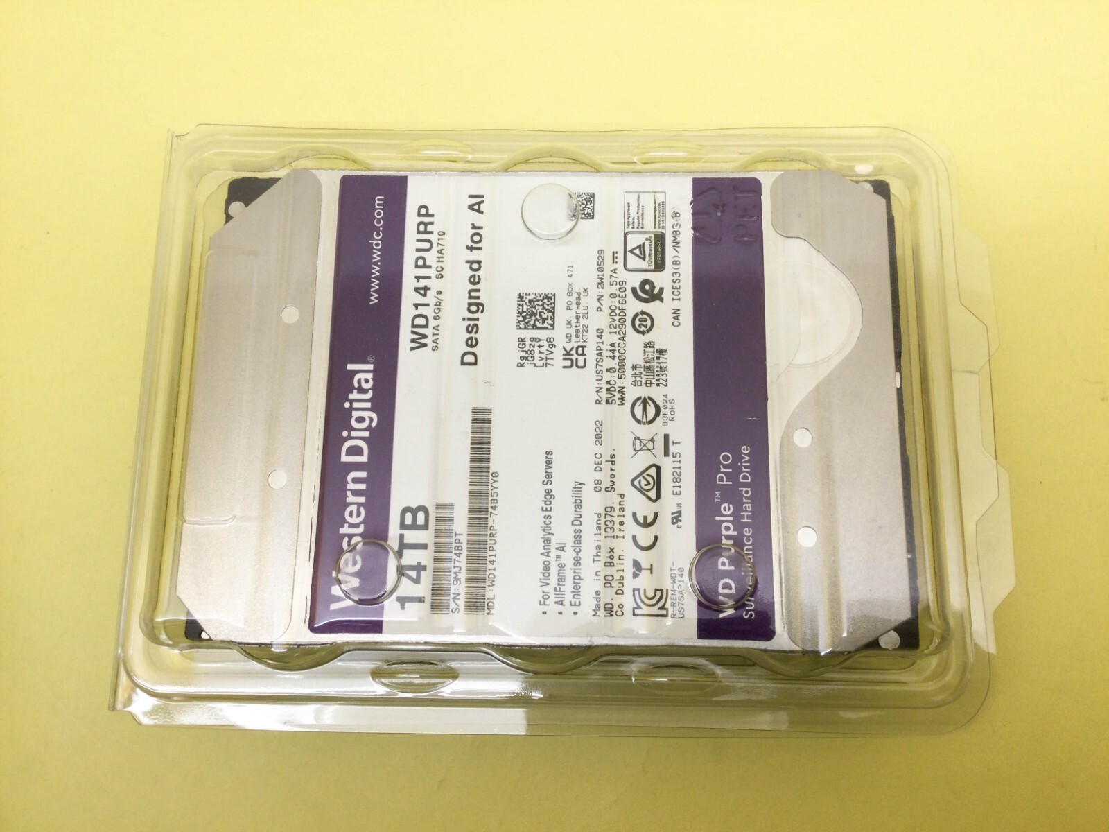 WD Purple Pro 14TB 7200RPM SATA 6Gb/s 512MB 3.5" Surveillance HDD ...