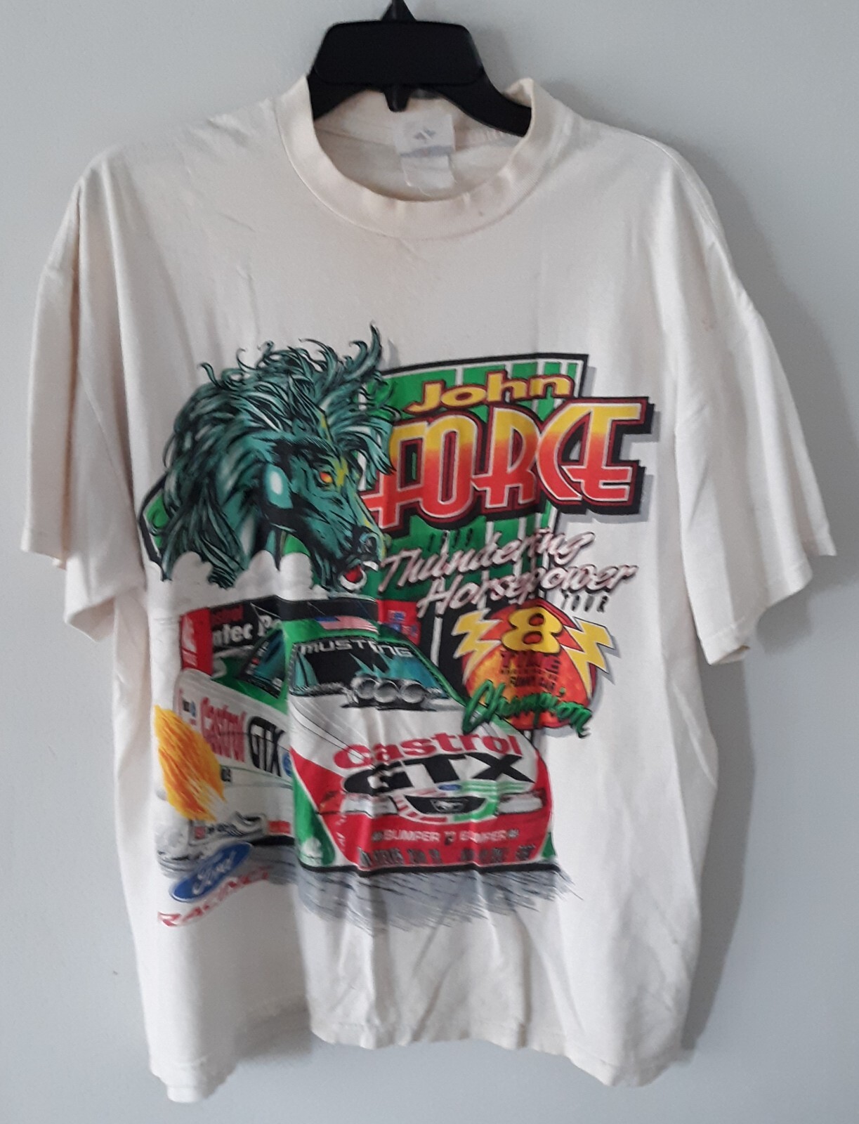 Vintage 1999 John Force Winston drag racing t-shirt! - Gem