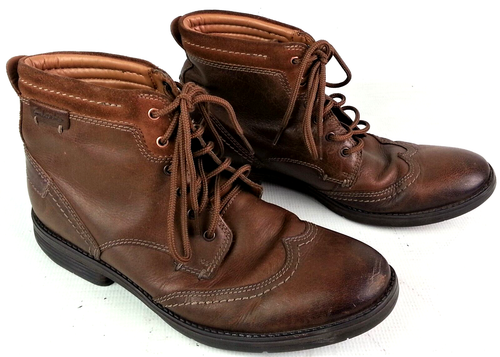Clarks Wingtip Ankle Boots Mens 11 US Brown Leather + Suede Lace Up | eBay