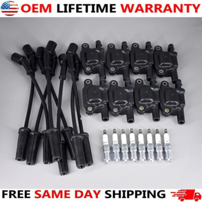 OEM 8 Set UF413 Ignition Coil + 41-110 Spark Plug + 9748UU Wire For 5 ...