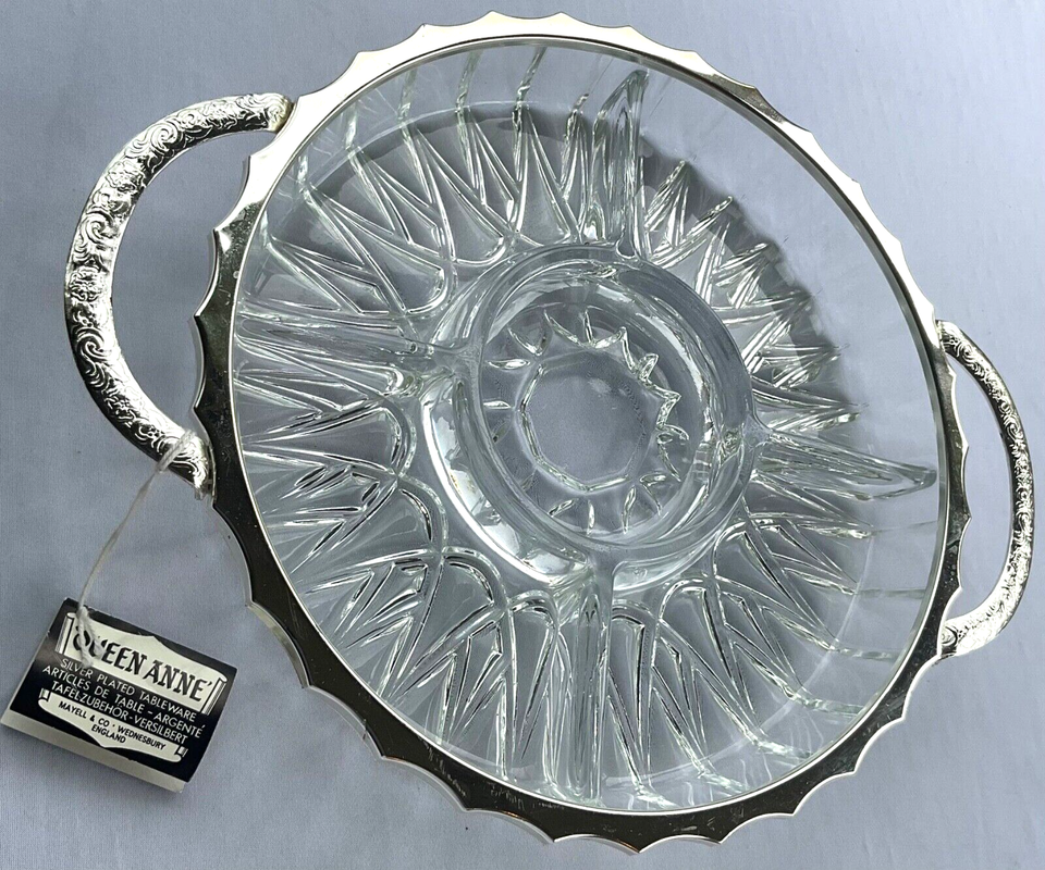 VTG Queen Anne Silverplated Tableware Round Condiments Serving Dish 12 ...
