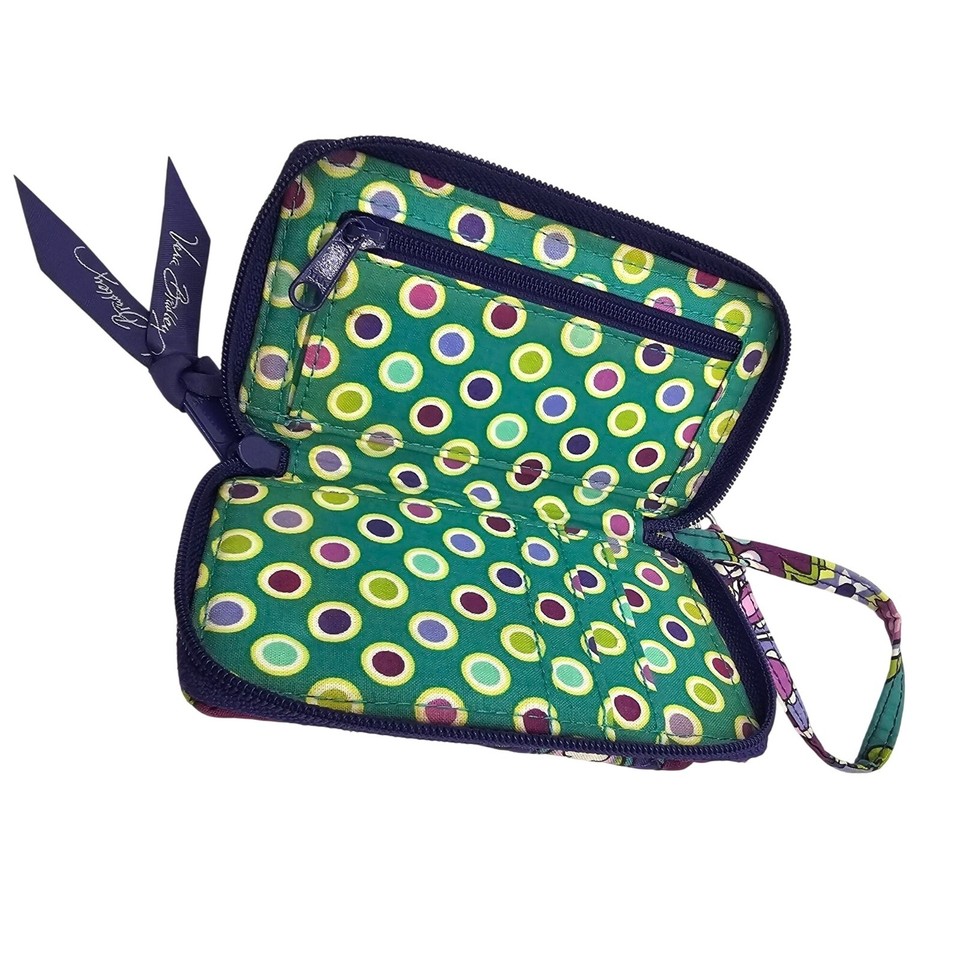 Vera Bradley Heather Wristlet Wallet Floral Paisley ID Holder Bag Zip ...