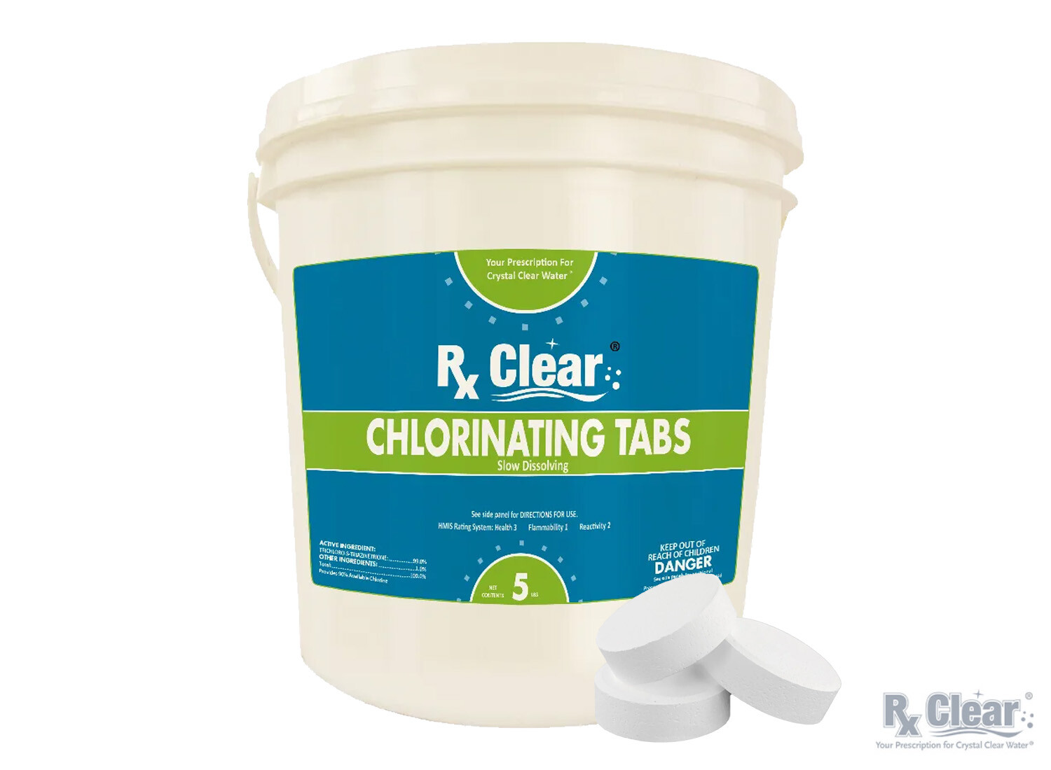 Rx Clear 3" Dissolving Stabilized Chlorine Swimming Pool Tablets ...
