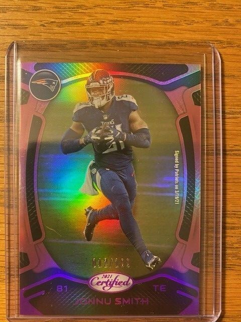 2021 Panini Certified Jonnu Smith Pink Parallel 012/199 Card No. 7 NE ...