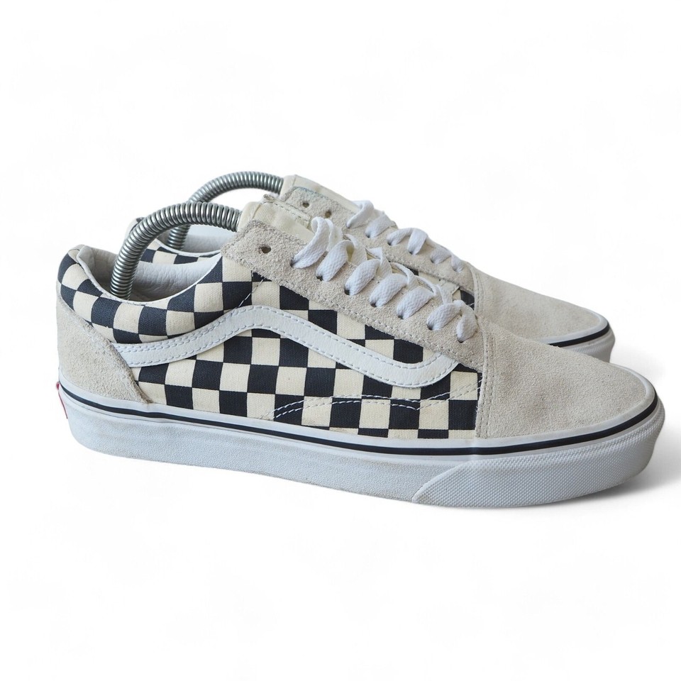 Vans Old Skool Checkerboard Skate Shoes Black / Cream Women's 9.5 | eBay