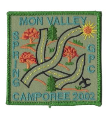 2002 Spring Camporee Mon Valley BSA Patch GN Bdr. [VA-3453] | eBay