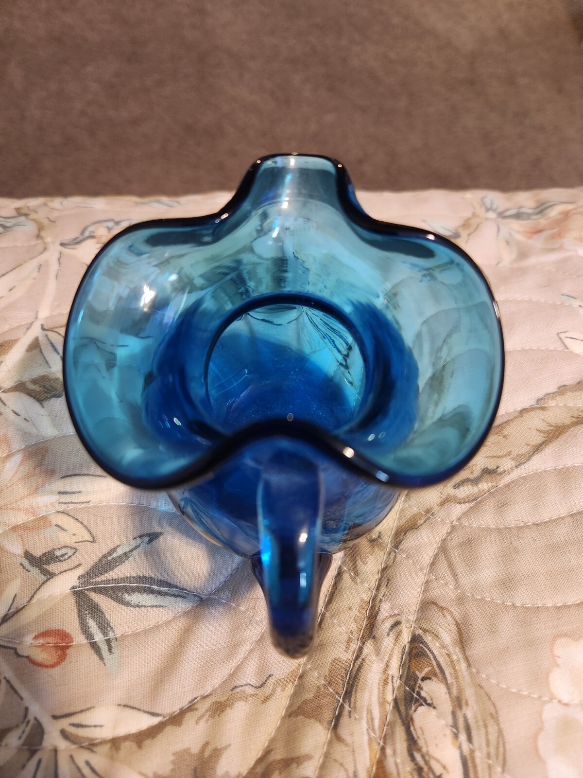 Rainbow Glass Pitcher 4" Inch Decorative Hand Blown Cobalt Blue with ...