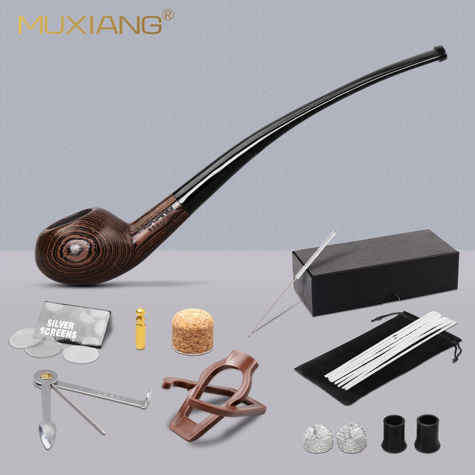 MUXIANG Wenge Wooden Reading Pipe Small Churchwarden Tobacco Smoking ...