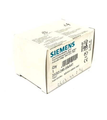 Siemens Illuminated Pushbutton Green 3SB3245-0AA41 | eBay