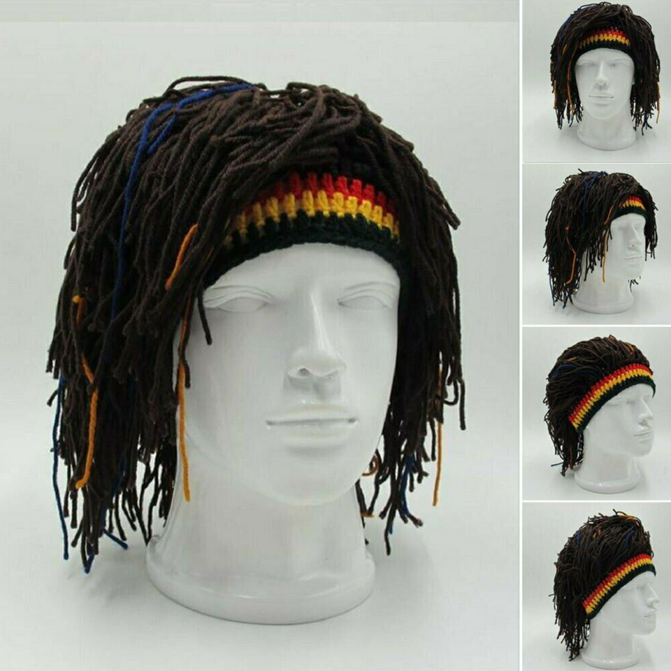 Men Jamaica Rasta Wig Beanie Hat Handmade Cap Reggae Hats Dreadlocks Beret New | eBay