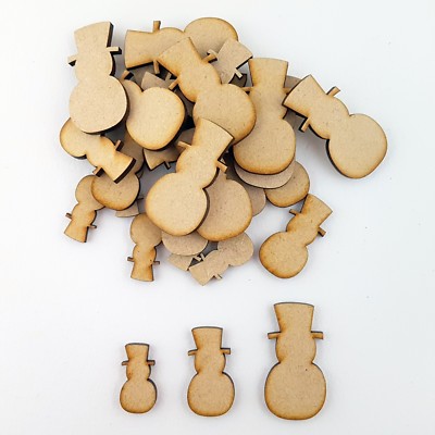 20x Wooden MDF Snowman craft Shape Decoration Embellishments Christmas ...