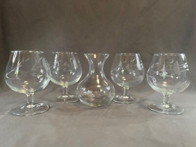 PRINCESS HOUSE HERITAGE CRYSTAL HAND ETCHED BRANDY SNIFTERS SET OF 4 ...