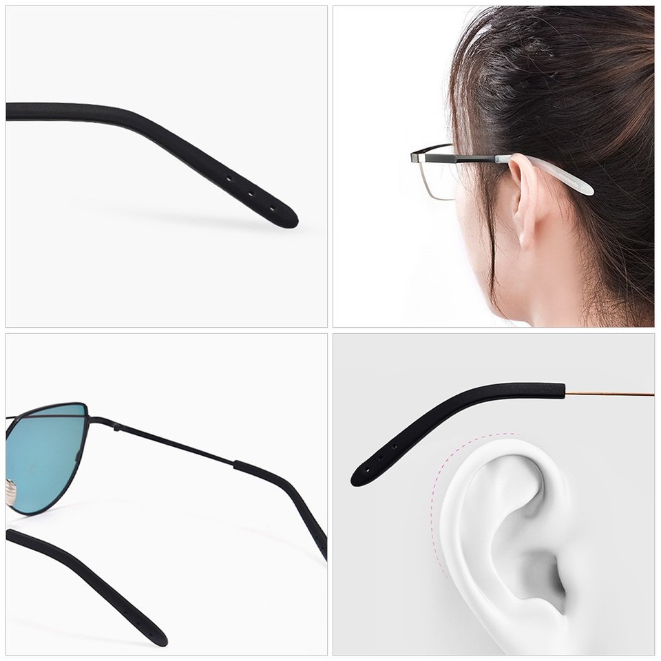 10 Pairs Silicone Eyeglasses Temple Tip Sleeves Non-slip Glasses Arm ...
