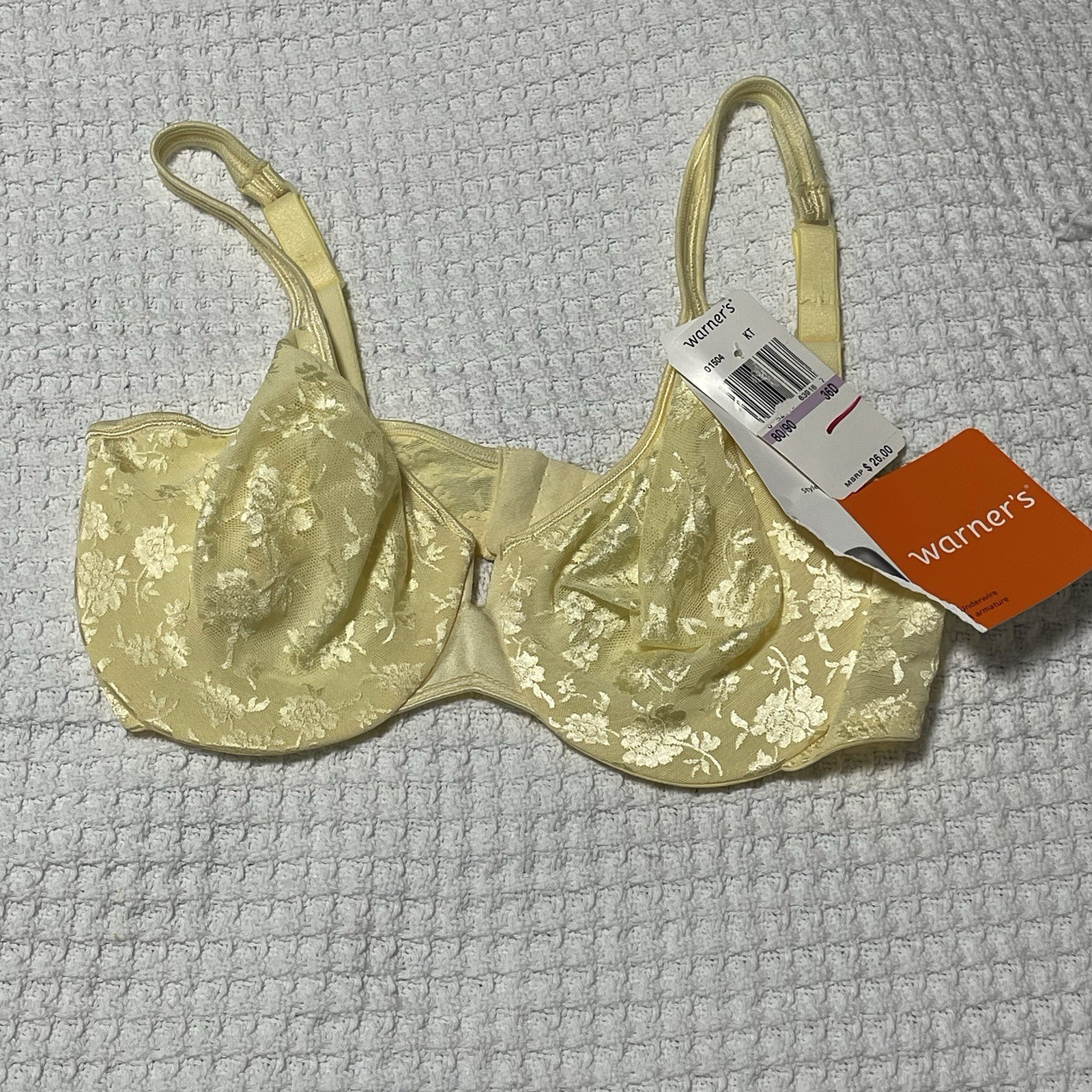 Vtg Warner's 01504 Floral Mesh Lace Underwire Demi Balconette Bra ...