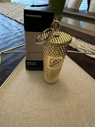 Starbucks Cold Cup Keychain - Las Vegas Collection - Gold - New In Box ...