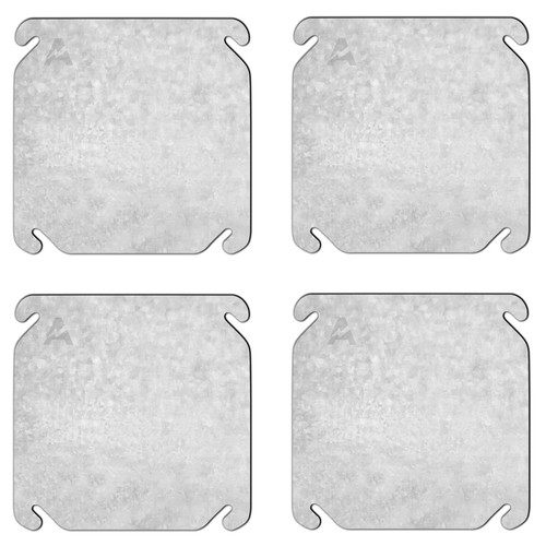 (Pack of 4) Metal Electrical Box Cover, 4x4'' Square Cover, Flat Blank ...
