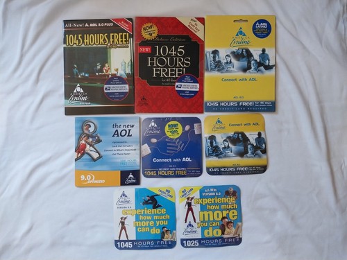 AOL CD Lot of 8 All Different 1045 Free Hours Sealed Collectible ...