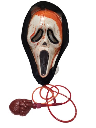Scream Movie Ghost Face Bleeding Mask w/ Heart Blood Pump Halloween ...