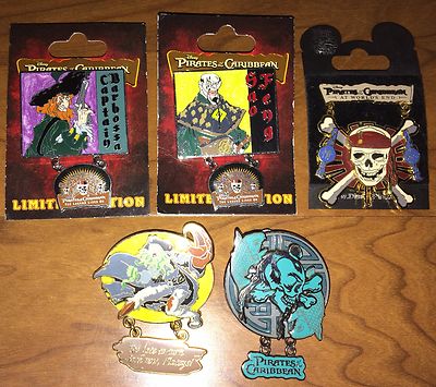 Disney Pirates of the Caribbean Limited Edition 5 Pin Set Davy Jones ...