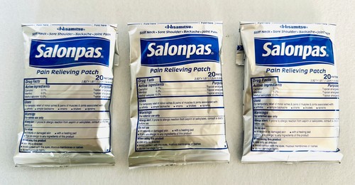 Salonpas Patch Pain Relieving Made in Japan 3 pack 60 Patches 7.2x4.6 ...