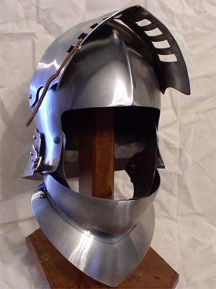 Medieval German Sallet Helmet Bassinet 14 Gauge Steel Stylish Armor ...