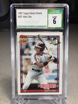 1991 Topps Desert Shield Alex Cole #421 - CSG 6 - Cleveland Indians | eBay
