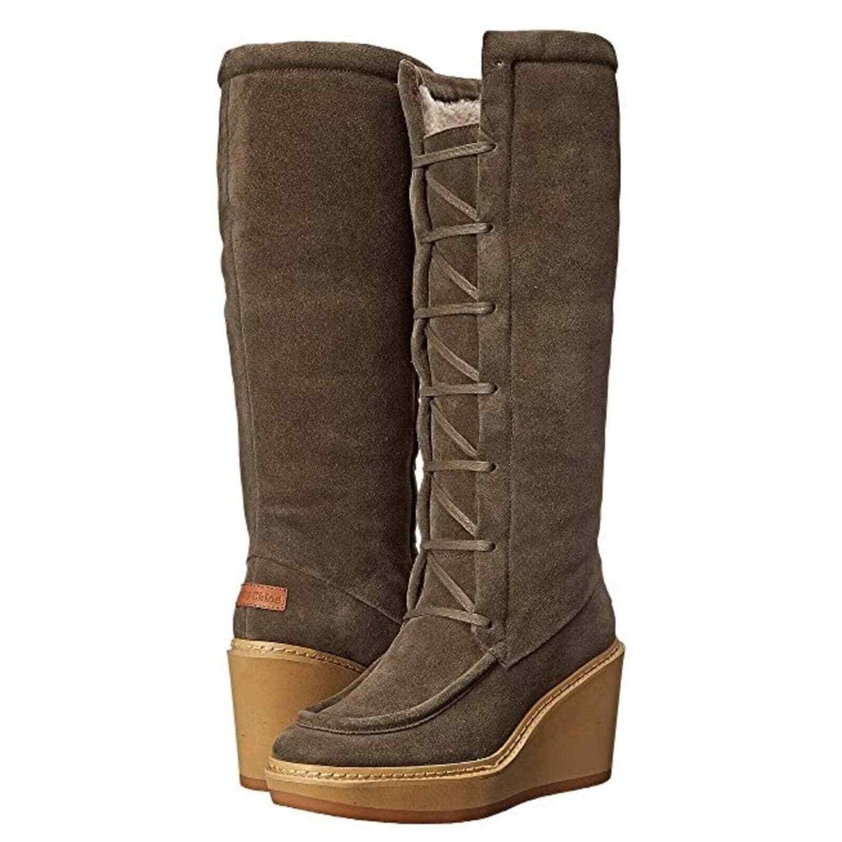 Grey With A Wedge Heel Boots