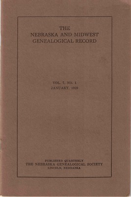Gilbert H Doane / Nebraska and Midwest Genealogical Record Vol 7 No 1 ...