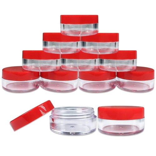 20 Pieces 10G/10ML Round Cosmetic Cream Clear Plastic Sample Pot Jars ...