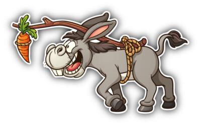Funny Donkey Carrot Cartoon Car Bumper Sticker Decal | eBay