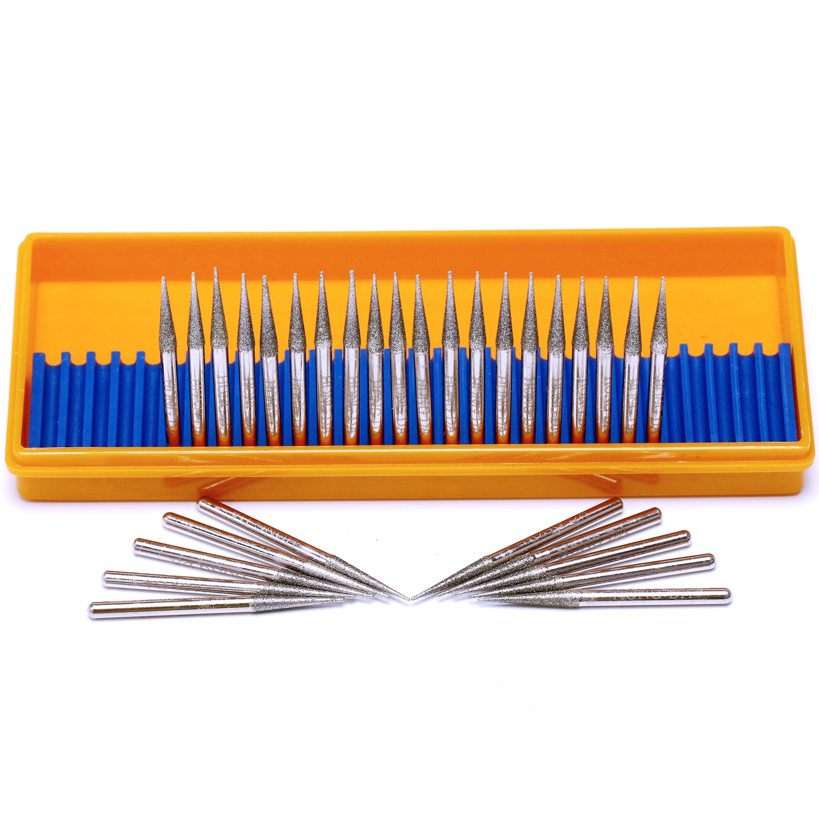 30 Pcs Diamond Grinding Bits Conical Pointed Nose Head Carving Burrs ...