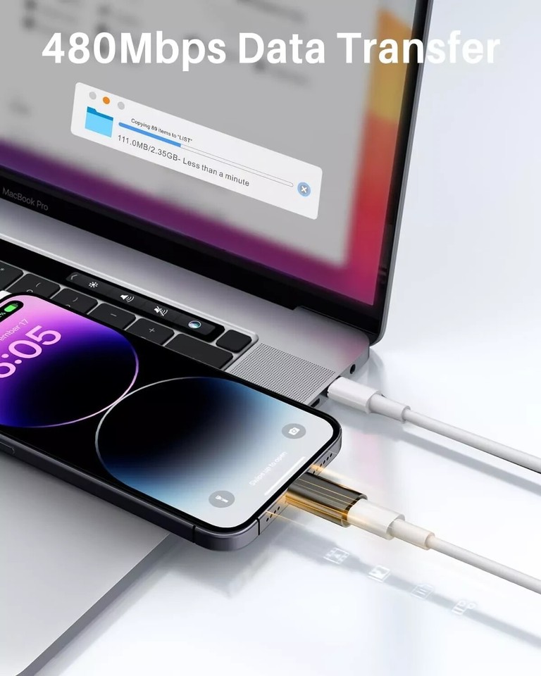 USB Type C Female To iPhone 8 Pin Male Adapter Converter For iPhone ...